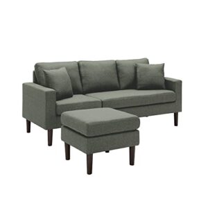 Moselota 72" SECTIONAL Sofa Left Hand Facing with 2 Pillows Dark Grey Fabric