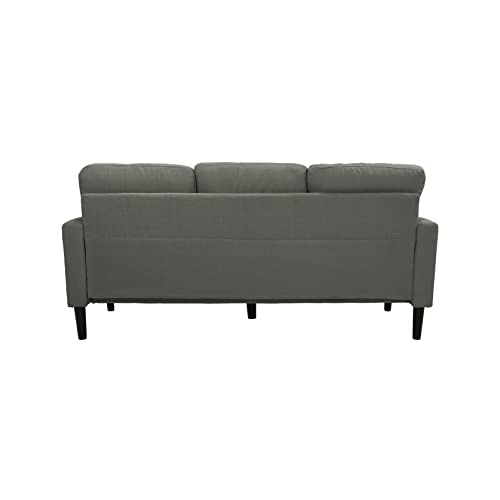 Moselota 72" SECTIONAL Sofa Left Hand Facing with 2 Pillows Dark Grey Fabric