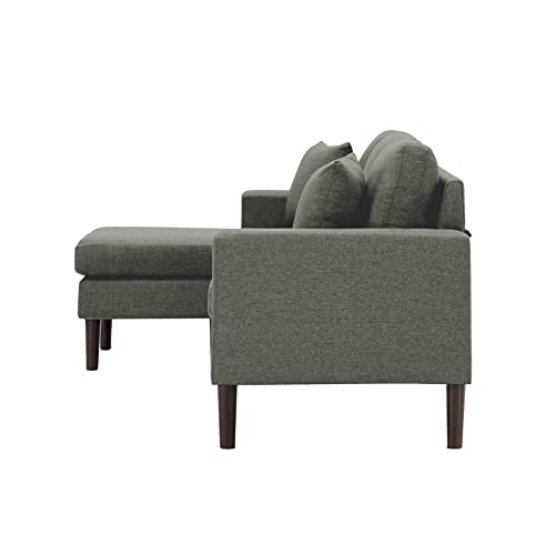 Moselota 72" SECTIONAL Sofa Left Hand Facing with 2 Pillows Dark Grey Fabric