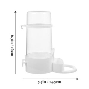 POPETPOP 2Pcs Automatic Bird Feeder, Bird Water Bottle Drinker Bird Cage Water Dispenser Clear Food Dispenser Container Set Hanging in Cage for Parrots Budgie Cockatiel Lovebirds