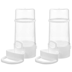 popetpop 2pcs automatic bird feeder, bird water bottle drinker bird cage water dispenser clear food dispenser container set hanging in cage for parrots budgie cockatiel lovebirds