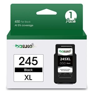 batuto remanufactured for canon 245xl black ink cartridge replacement for canon 245 246 ink cartridge for pixma mx490 mx492 mg2522 tr4500 tr4520 ts3100 ts3122 ts3300 ts3322 ts3320(1 black)