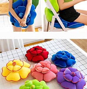 Flower Pillow Flower Shaped Throw Pillow Round Giant Flower Pillow Sofa Decoration 3D Roses Red 19.6in