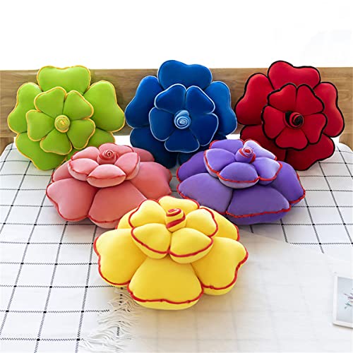 Flower Pillow Flower Shaped Throw Pillow Round Giant Flower Pillow Sofa Decoration 3D Roses Red 19.6in