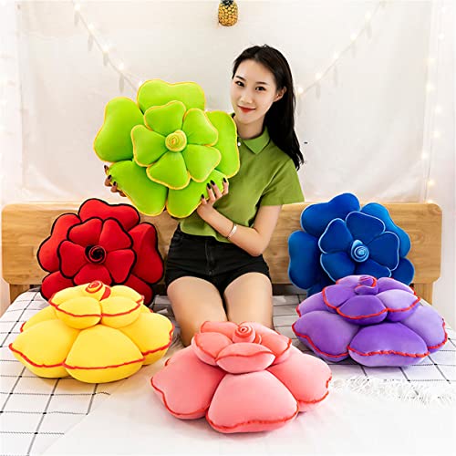 Flower Pillow Flower Shaped Throw Pillow Round Giant Flower Pillow Sofa Decoration 3D Roses Red 19.6in