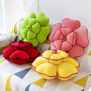 Flower Pillow Flower Shaped Throw Pillow Round Giant Flower Pillow Sofa Decoration 3D Roses Red 19.6in