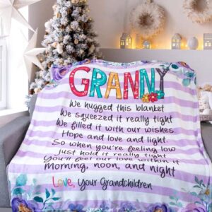 nazenti luxury super soft sherpa fleece blanket 50x60, mamaw loves, gigi, mimi= (granny)