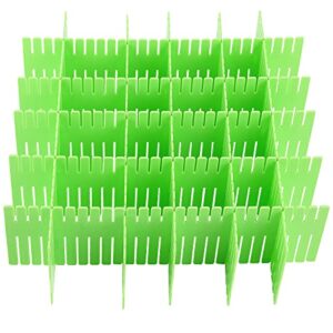 MANCHAP 56 PCS Adjustable Grid Drawer Organizer, DIY Drawer Divider, Plastic Drawer Separators for Kitchen Bedroom Office, Green