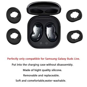 8 Pairs Galaxy Buds Live Silicone Ear Tips Ear Adapter Wing Tips Replacement Earbuds Tips Compatible with Samsung Galaxy Buds Live Accessories Rubber Earbuds Tips Black