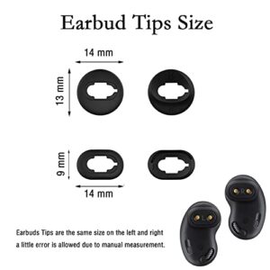 8 Pairs Galaxy Buds Live Silicone Ear Tips Ear Adapter Wing Tips Replacement Earbuds Tips Compatible with Samsung Galaxy Buds Live Accessories Rubber Earbuds Tips Black