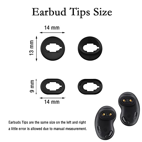 8 Pairs Galaxy Buds Live Silicone Ear Tips Ear Adapter Wing Tips Replacement Earbuds Tips Compatible with Samsung Galaxy Buds Live Accessories Rubber Earbuds Tips Black