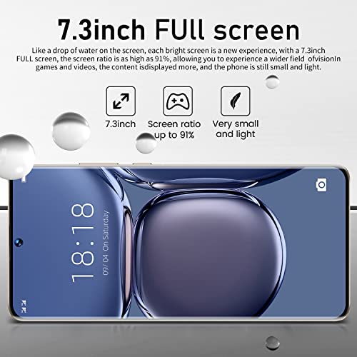 Yoidesu Unlocked Smartphones, P50 Pro 7.3 Inch Dual SIM Unlocked Cell Phone, 3GB RAM + 32GB ROM, 5MP + 8MP Dual Camera, Face ID Android Phone with 4500mAh Battery