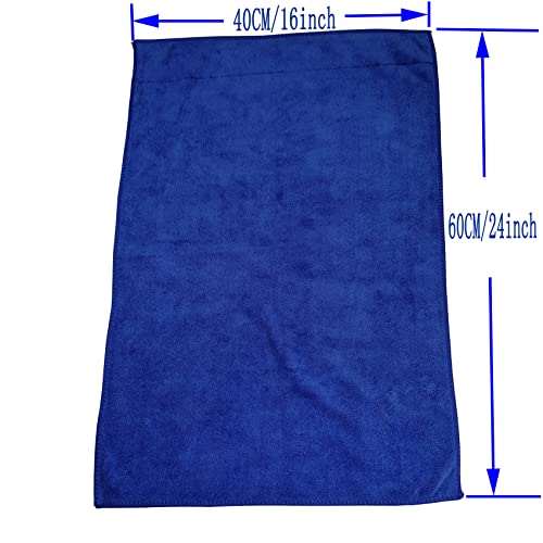 QIBAOACR Car Drying Towels Microfiber Towels 16" x 24" Car Wash Towel Pack of 2, Thicken Cleaning Cloths, Scratch-Free, Lint-Free, Drying Towels for Cars, Windows, Dishes, Auto, Kitchen Blue+Brown