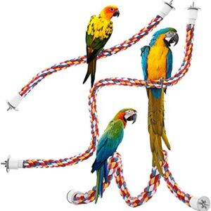 Bird Perches Rope Parrots Toys Fit Bigger Macaws Adjustable Stand Rope Ladder Rest (24in)