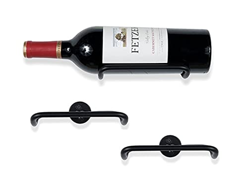 Rustic State Custom Design Iron Wine Hook Wall Mount Wine Bottle Holder with Cork Opener - Wine Rack Display for All Beverages Liquor - Home Kitchen Dining Room Bar Décor - Set of 10 - Black