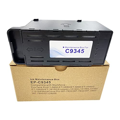 HEMEINY 2PK C9345 Maintenance Box Compatible with ST-C58000 EC-C7000 ST-C8000 Pro WF-7830 WF-7840 WF-7820 WF-7845 ET-16600 ET-16650 ET-5880 ET-5850 ET-5800 L15150 L15160 L15158 L15168 Printer