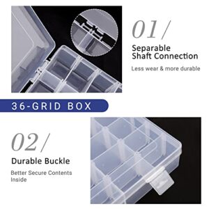 COSICS 3in1 Bead Organizer Storage Box, 66 Compartment Nail Rhinestone Clear Plastic Empty Container Case with Movable Divider, for Art Craft Hair Small Accessory Jewelry Diamond Charms Gem Makeup