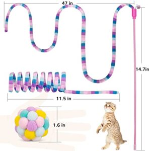 Retro Shaw 9 Pack Cat Toys for Indoor Cats, Cat Wand Toys with Cat Balls and Cat Spring