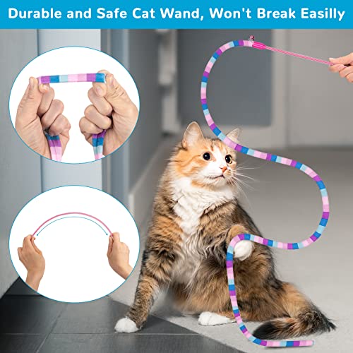 Retro Shaw 9 Pack Cat Toys for Indoor Cats, Cat Wand Toys with Cat Balls and Cat Spring