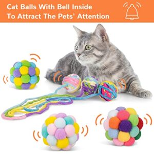 Retro Shaw 9 Pack Cat Toys for Indoor Cats, Cat Wand Toys with Cat Balls and Cat Spring