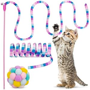 Retro Shaw 9 Pack Cat Toys for Indoor Cats, Cat Wand Toys with Cat Balls and Cat Spring