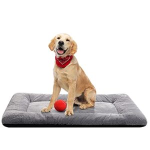 dog beds crate pad for medium/large dogs fit metal ,ultra soft, washable & anti-slip kennel pad for dogs cozy sleeping mat,gray 36inch