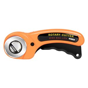 fabric cutter, 45mm ergonomic rotary cutter - leather cutting tool ，rotary fabric cutter， sewing rotary cutter, fabric cutter wheel& squeeze trigger for quilting, sewing, crafts