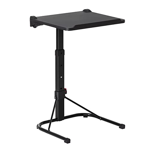 Maarch Folding TV Tray Table, Adjustable TV Dinner Table, Foldable Tray Table for Eating and Laptops, Wall Mountable, Black