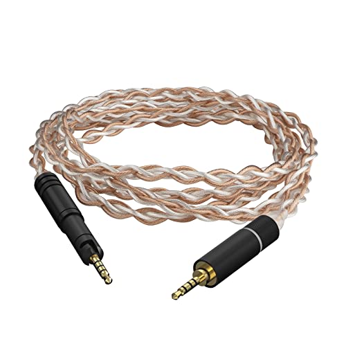 GEEKRIA Apollo 5N Copper Silver Mixed Audio Cable Compatible with Sennheiser HD-599 579 569 559 558 HD-560 S, 2.5mm Balanced Replacement Headphone Cord for Audiophile, HiFi Headset (4ft / 120cm)