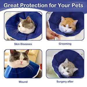 Cat Cone Collar, Soft Nonwoven Fabric Elizabethan Collar, Adjustable Recovery Pet Cone E-Collar for Cats Kitten Puppy, Surgery to Stop Licking and Head Scratching-Prevent Recurrent Infections. (Small)