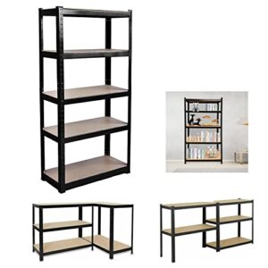 jupitor kitchen storage 5-tier storage shelves garage shelving adjustable metal shelves for storage, 175kg per shelf garage storage utility rack, heavy duty shelves organization multipurpose shelf