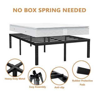 Artimorany King Size Bed Frame 18 Inches Tall, Heavy Duty Metal Platform, Steel Slats with 3000lbs, No Box Spring Needed, Easy Assembly, Noise Free, Black