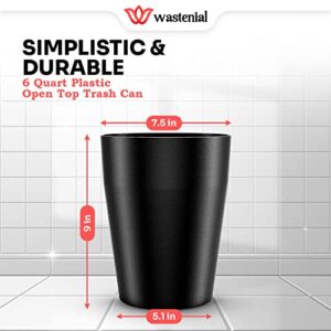 Wastenial 4pcs Plastic Round 1-Gallon Small Trash Can | Garbage Can Small, Wastebasket for Bathroom, Bedroom, Kitchen, Home Office, and Kids Room, Garbage Container Bin | Matte Black Trash Bin…