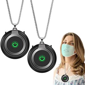 OVICISK Necklace Air Purifier, Personal Air Purifier 2 Pack, USB Rechargeable Travel Size Air Purifier, Portable Wearable Air Purifier for Home, Kids, Adults, Office, Smell-Black