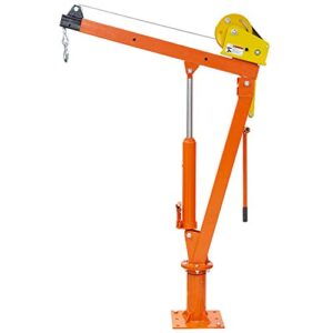 Prowinch Hydraulic Foldable Davit Crane with Winch - with 2000 Lbs Load Capacity - 360 Degree Swivel - Professional Grade Lifting Hand Winch with Automatic Brake - Durable and Versatile