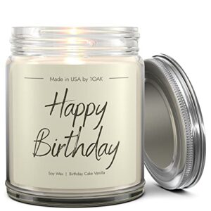 1oak happy birthday candle - birthday cake candle - birthday candles for women - happy birthday gifts for women - happy birthday candles gifts for women - bday gift for women - clear glass jar 9oz