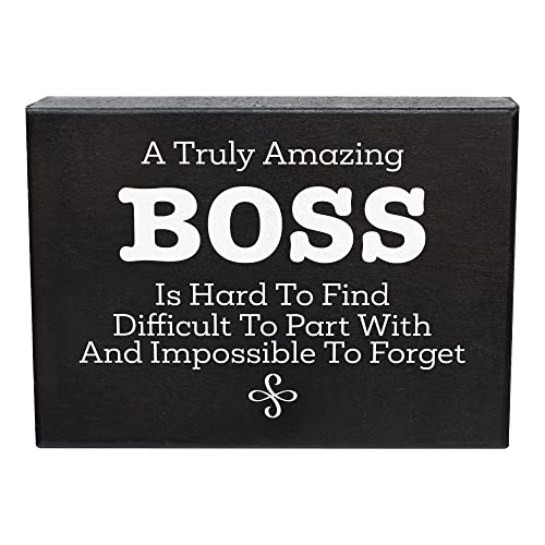 JennyGems Amazing Boss is Hard to Find Wooden Sign, Manager and Boss Gift, Desk Decor and Wall Hanging, Made in USA