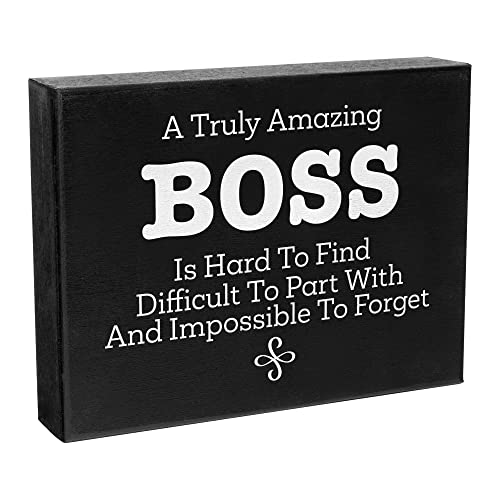 JennyGems Amazing Boss is Hard to Find Wooden Sign, Manager and Boss Gift, Desk Decor and Wall Hanging, Made in USA