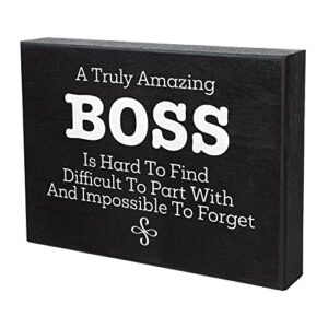 JennyGems Amazing Boss is Hard to Find Wooden Sign, Manager and Boss Gift, Desk Decor and Wall Hanging, Made in USA