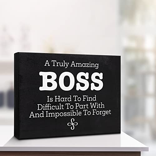 JennyGems Amazing Boss is Hard to Find Wooden Sign, Manager and Boss Gift, Desk Decor and Wall Hanging, Made in USA