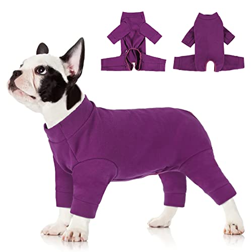 MORVIGIVE Dog Sweater for Small Dogs, Lightweight Dog Pajamas Warm Dog Coat for Hair Cover, Breathable Cotton Dog Onesie 4 Leg Puppy Jammies Winter Thermal Doggie Jumpsuits, Comfy for Boys and Girls