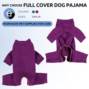 MORVIGIVE Dog Sweater for Small Dogs, Lightweight Dog Pajamas Warm Dog Coat for Hair Cover, Breathable Cotton Dog Onesie 4 Leg Puppy Jammies Winter Thermal Doggie Jumpsuits, Comfy for Boys and Girls