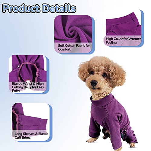 MORVIGIVE Dog Sweater for Small Dogs, Lightweight Dog Pajamas Warm Dog Coat for Hair Cover, Breathable Cotton Dog Onesie 4 Leg Puppy Jammies Winter Thermal Doggie Jumpsuits, Comfy for Boys and Girls