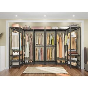 VIPEK L40 L Shaped Garment Rack Heavy Duty Clothes Rack for Hanging Clothes, Freestanding Closet Wardrobe Rack Metal Clothing Rack for Corner, 53.75" L x 38" W x 76.4" H, Load Capacity 950 LBS, Black