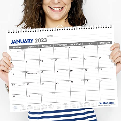 2023 Calendar - Wall Calendar from January 2023 to June 2024, 14.5 x 11 Inches, 18 Monthly Calendar with Twin-Wire Binding, Thick Paper and Ruled Blocks for Home, School and Office