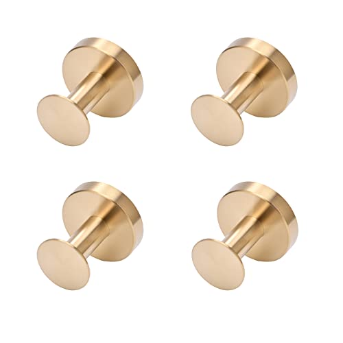 Gudetap Bathroom Towel Hook 4Pack Brushed Gold Towel Hooks Coat Hook SUS 304 Stainless Steel Wall Mount Storage Hook Robe Clothes Hook for Bathroom Kitchen Modern Hotel Style GTA0629BG