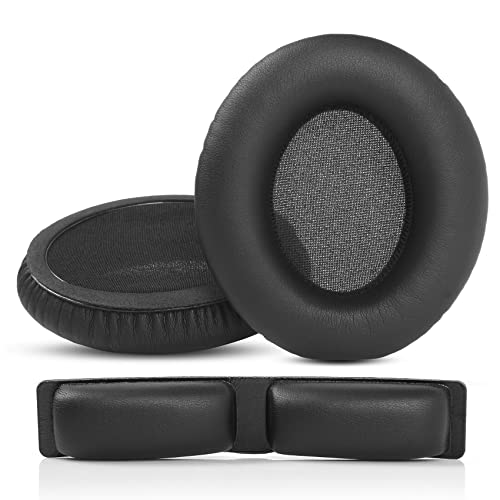 YunYiYi KNS 6400 Earpads Replacement Cover Compatible with KRK KNS6400 KNS8400 6402 8402 Headphones Ear Cushion Headband Parts Suit (Protein Leather)