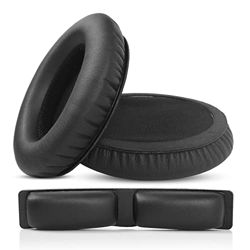 YunYiYi KNS 6400 Earpads Replacement Cover Compatible with KRK KNS6400 KNS8400 6402 8402 Headphones Ear Cushion Headband Parts Suit (Protein Leather)