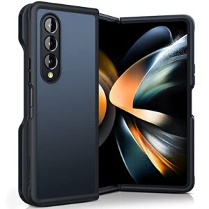 torras shockproof galaxy z fold 4 case, military grade, s pen slot, translucent matte, slim protective, 5g, black