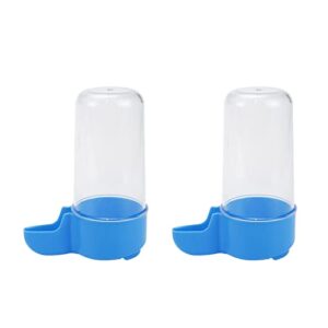 pastlla 2pcs bird feeder water dispenser automatic bird waterer & feeder parakeet hanging food dispenser bird cage accessories for cage pet parrot lovebirds cockatiel, blue, 200ml